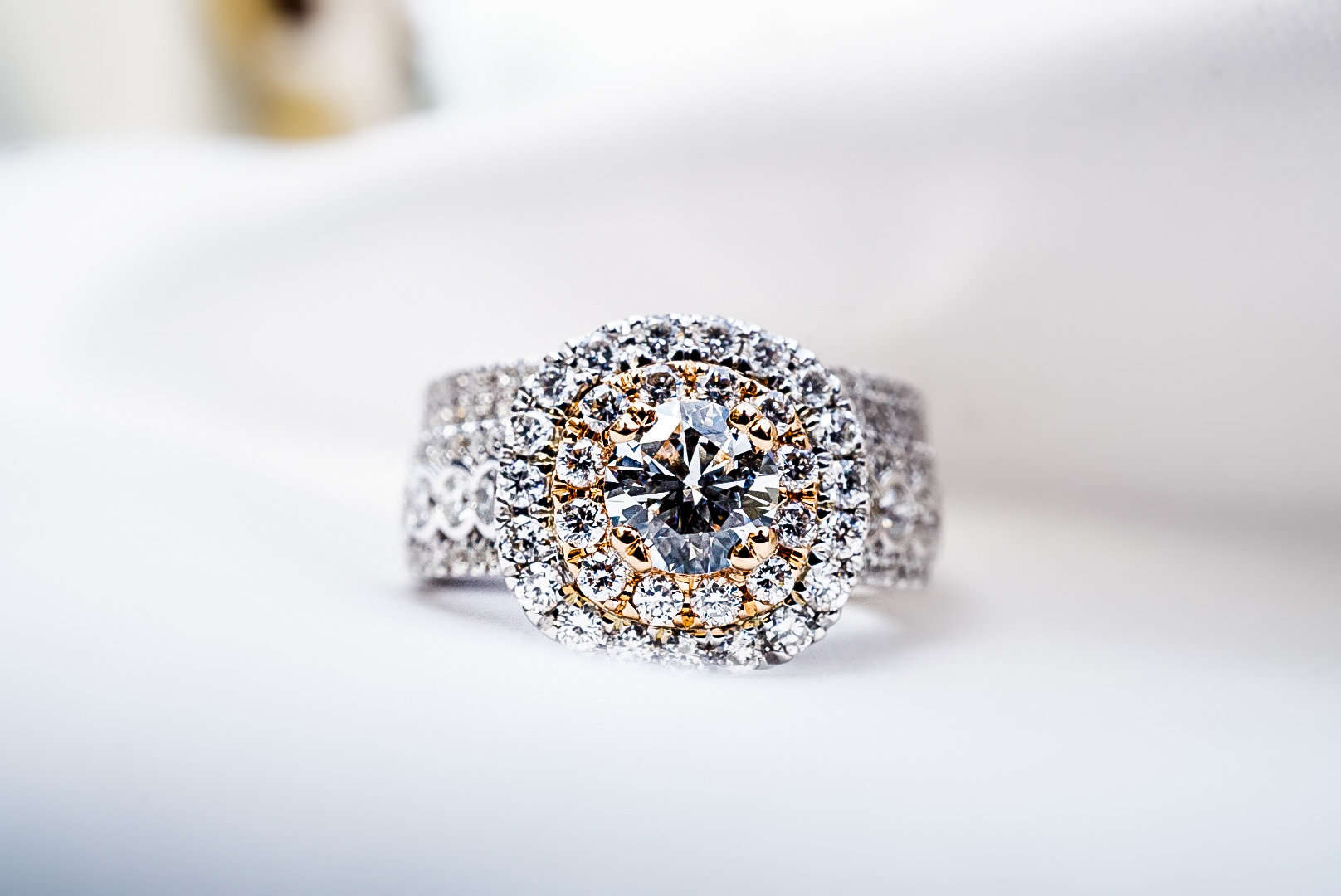 Twin Flame Halo Ring - Ceylon Artisans